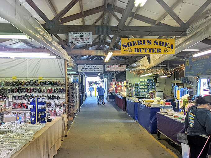 The simple interior of this coastal market belies the treasure trove waiting inside for savvy beachside bargain hunters.