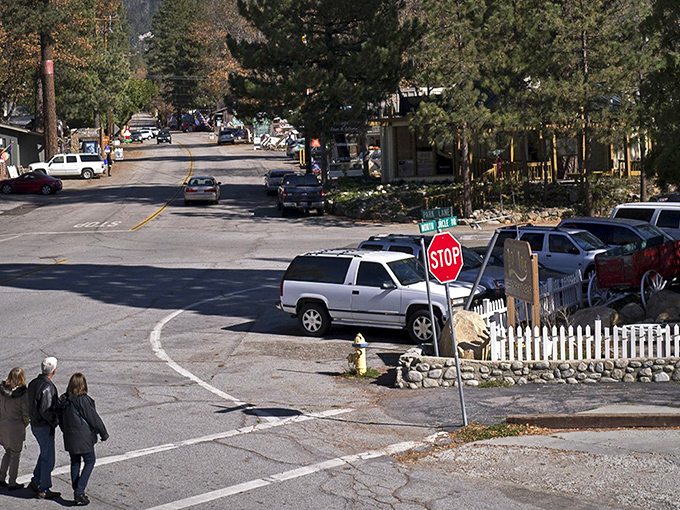 Idyllwild's quiet streets wind through pine forests like nature's own maze. Even the stop sign seems to whisper rather than shout.