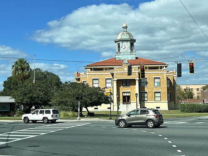 Classic courthouse architecture anchors this community where neighbors actually wave to each other.