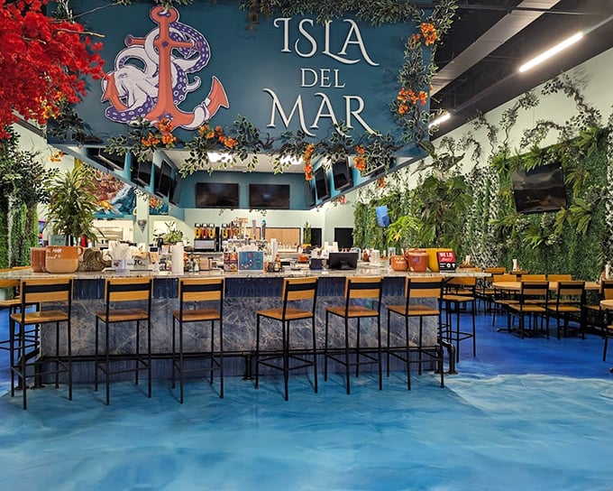 Step inside and that octopus mural transports you straight to coastal Mexico. 