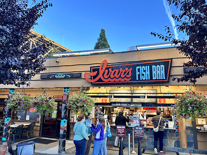 Ivar's waterfront magic begins here &ndash; where seagulls gather and fish tales become delicious reality.