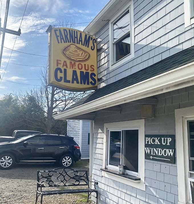 Farnham's vintage sign promises "Famous Clams" &ndash; and after one bite, you'll understand why they're not being modest.