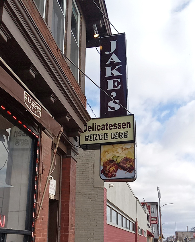 Classic deli signage that's been calling to hungry souls since the Eisenhower administration, beautifully preserved.