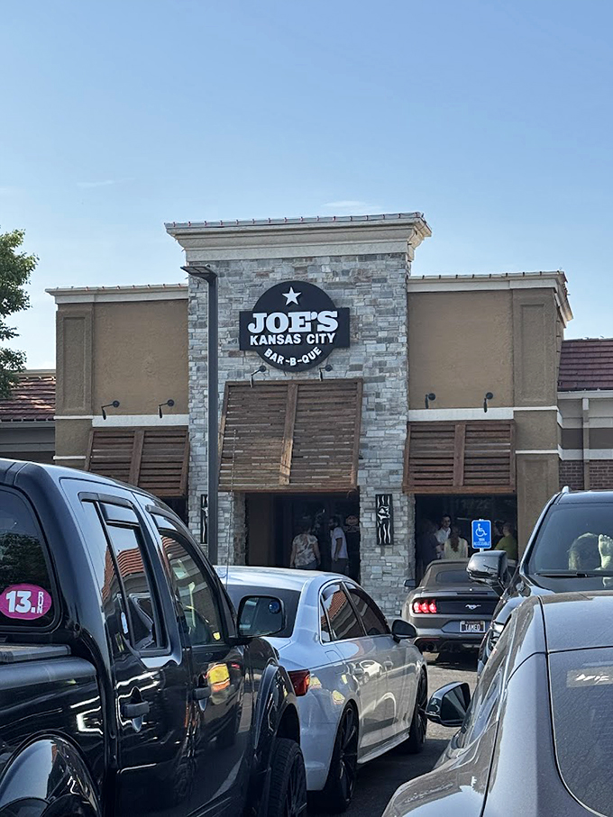 Joe's Leawood location brings stone-faced elegance to casual dining. The crowds prove good BBQ transcends architectural styles.