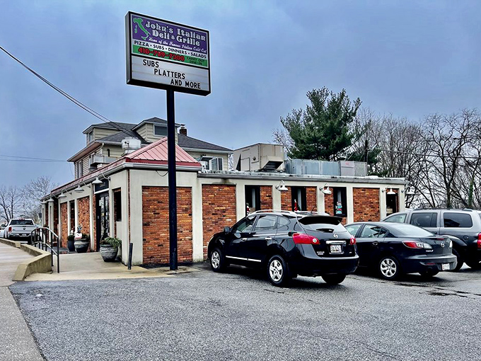 John's Italian Deli sits quietly on this busy street, letting their legendary sandwiches do all the talking.