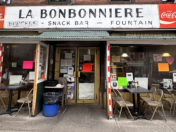 La Bonbonniere's weathered charm tells stories of countless perfect mornings and satisfied breakfast lovers everywhere.