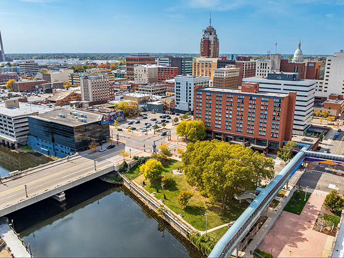 Michigan's State Capitol dome crowns Lansing like a crown jewel, where democracy and architecture dance together.