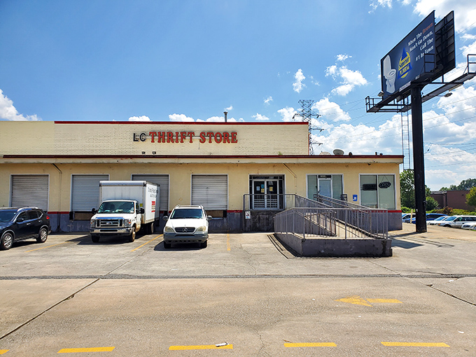 Last Chance Thrift's simple exterior hides the final opportunity for items seeking their perfect match.