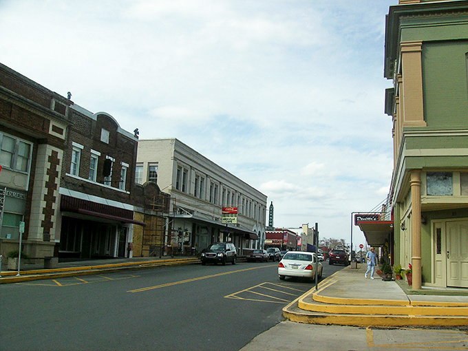 Leesville's town square blooms with flowers that seem to be saying, "Take that, concrete jungle! Beauty still matters here."