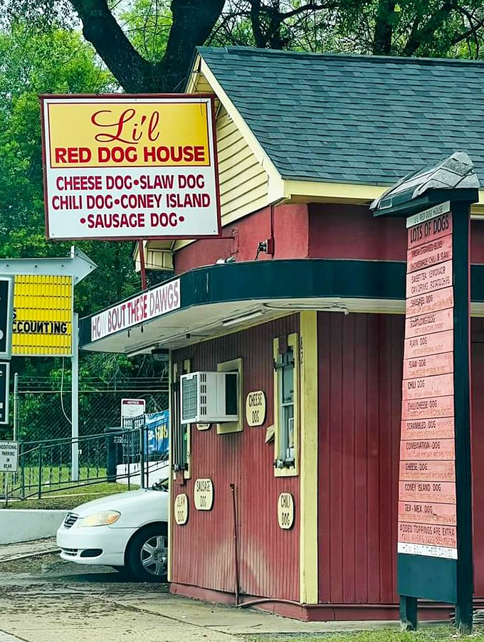 That little red building looks like it jumped straight out of a Norman Rockwell painting - pure Americana.