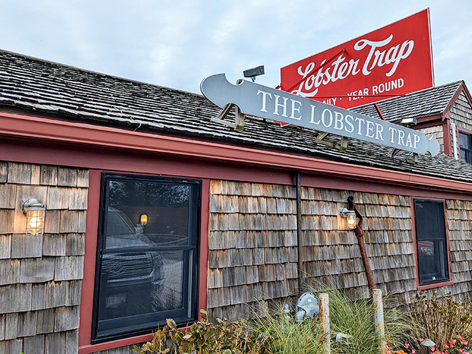 That red lobster sign isn't subtle, but neither is the incredible flavor waiting behind those cedar shingles.