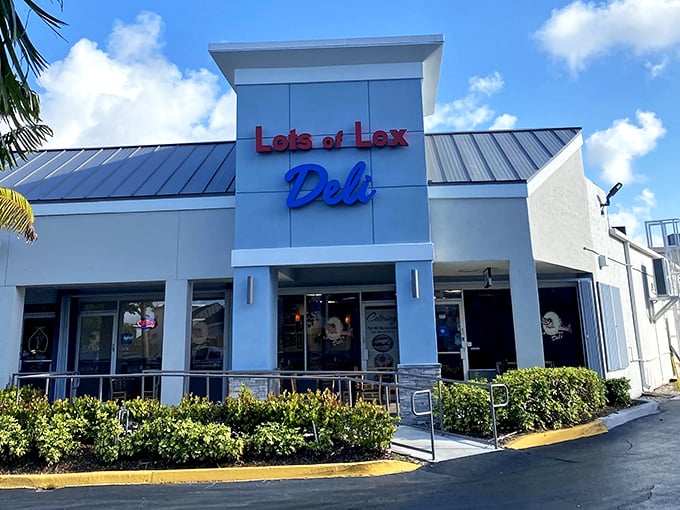 Lots of Lox lives up to its name with a modern twist. That clean white building houses old-school deli traditions!