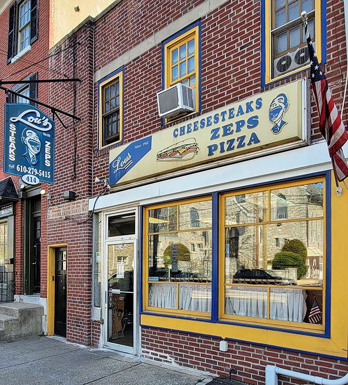 Bright blue and yellow catch your eye like a friendly wave from Main Street's most dependable neighbor.