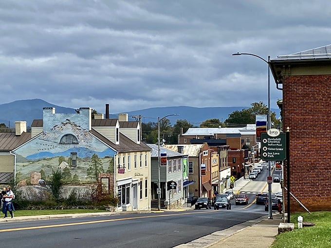 Broadway's main street in Luray offers a perfect blend of small-town charm and mountain views that make every errand feel like a vacation.