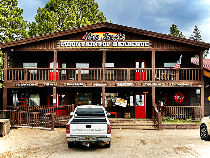Mad Jack's wooden lodge looks exactly how mountain BBQ should&mdash;rustic, welcoming, and ready to serve up smoky treasures at 9,000 feet.