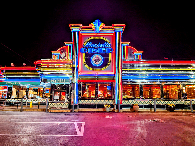 Marietta Diner at night isn't just lit&mdash;it's practically its own constellation in the Georgia sky.