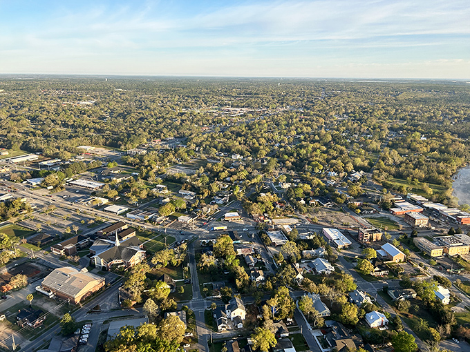 Aerial view of Milton shows the Blackwater River winding through town &ndash; nature's amenity that doesn't charge monthly fees.