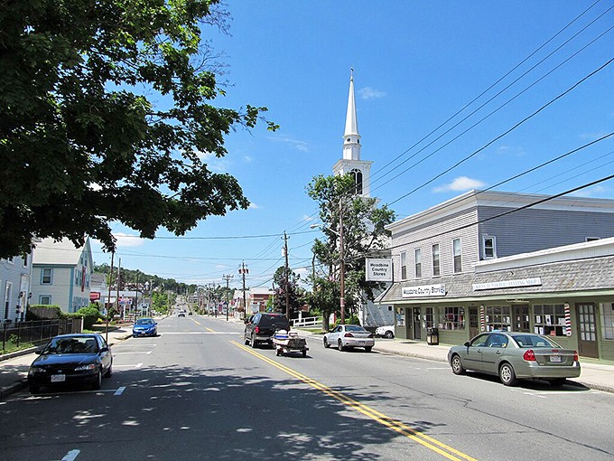 Monson&rsquo;s Main Street blends church steeples and small-town storefronts&mdash;a peaceful slice of New England where your budget breathes easy.