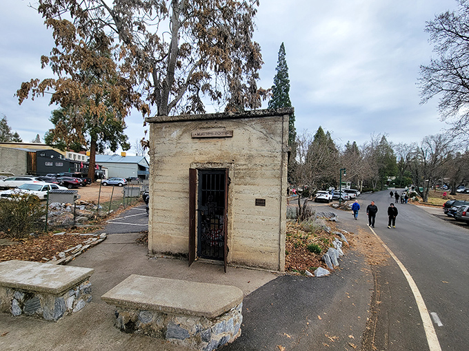 The old jail still stands guard in Murphy's town square. If these walls could talk, they'd probably need their own Netflix series.