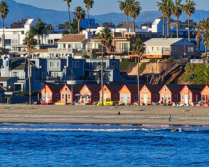 Oceanside's colorful beach cottages look like they jumped straight out of a California postcard. Beach life doesn't get more authentic!