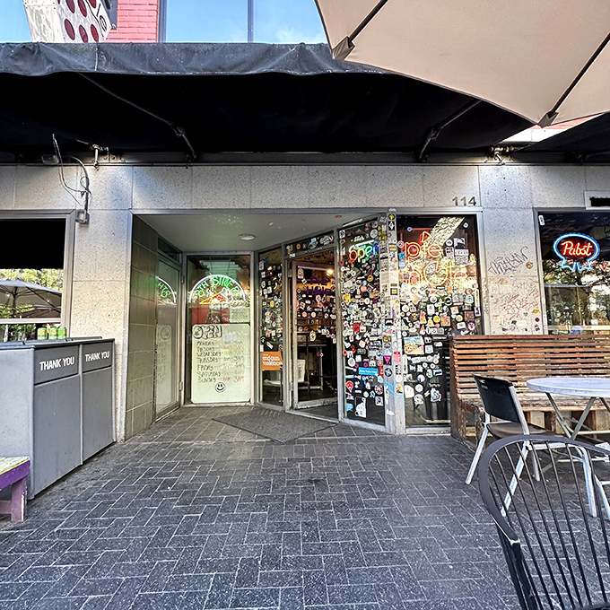 Pie Hole's sticker-covered entrance is like the rebellious teenager of Idaho's pizza scene &ndash; with flavor to back it up.