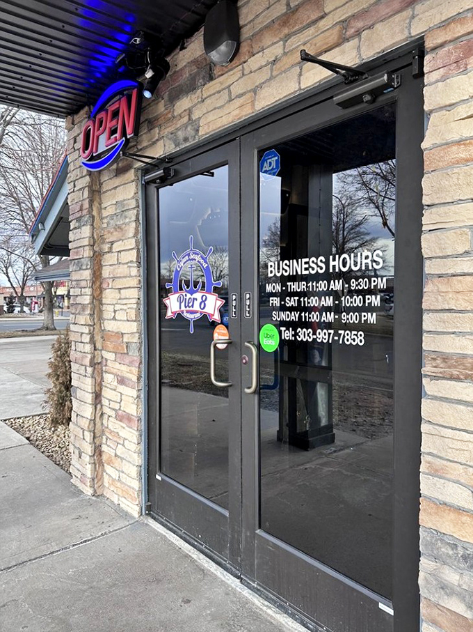 Pier 8's nautical entrance promises a taste of New Orleans in the heart of Colorado.