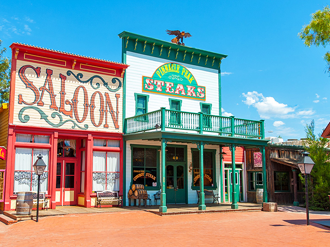 Pinnacle Peak's Wild West fa&ccedil;ade isn't just Instagram-worthy &ndash; it's a promise that dinner comes with a side of frontier fun.