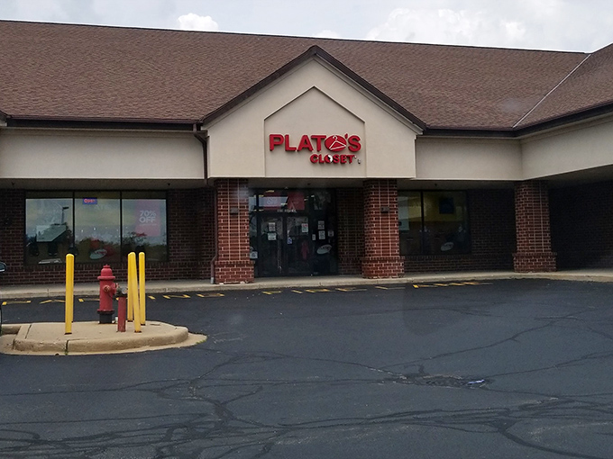 Plato's Closet's unassuming strip mall location hides a teenage fashion wonderland that would make mall prices blush with shame.