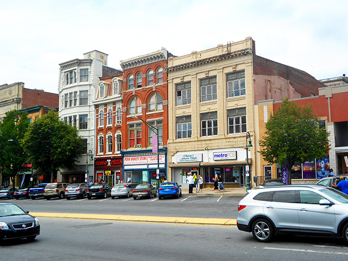 Reading's downtown architecture stands proud, like it's posing for its high school reunion photo.