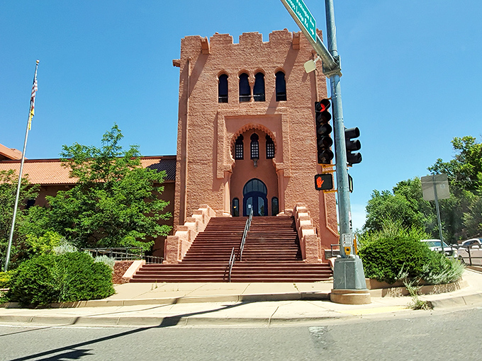 Santa Fe's iconic adobe architecture glows golden in the sunlight, a centuries-old design that still feels revolutionary today.