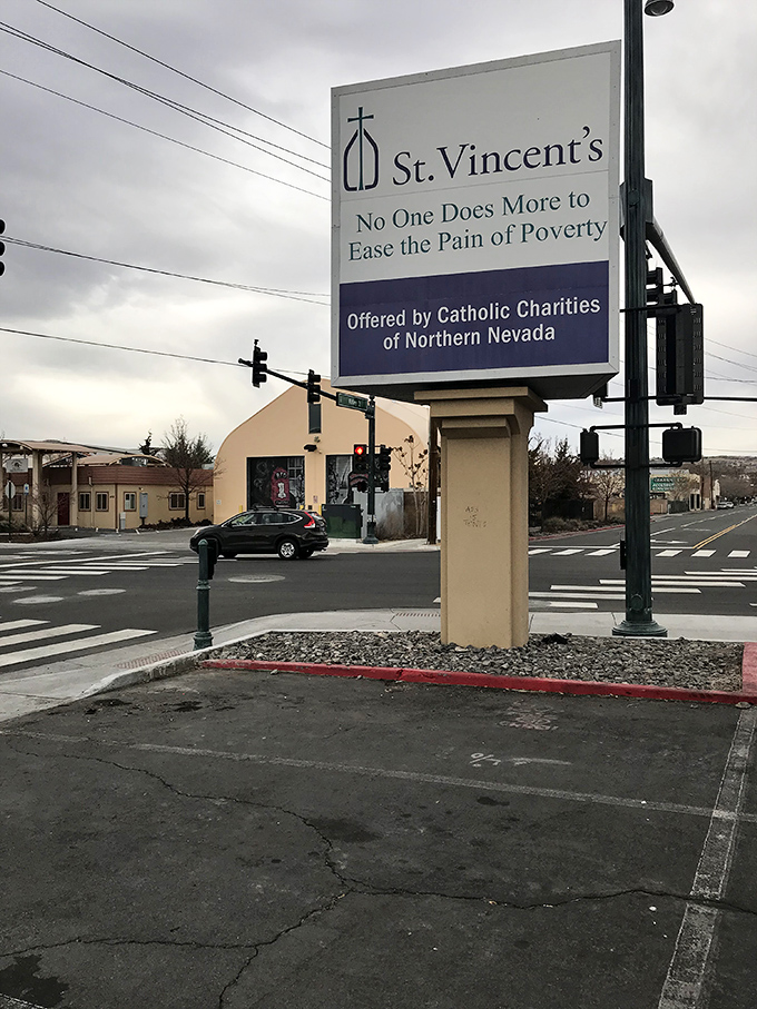 St. Vincent's modest sign represents big-hearted community service wrapped in excellent thrift store values.