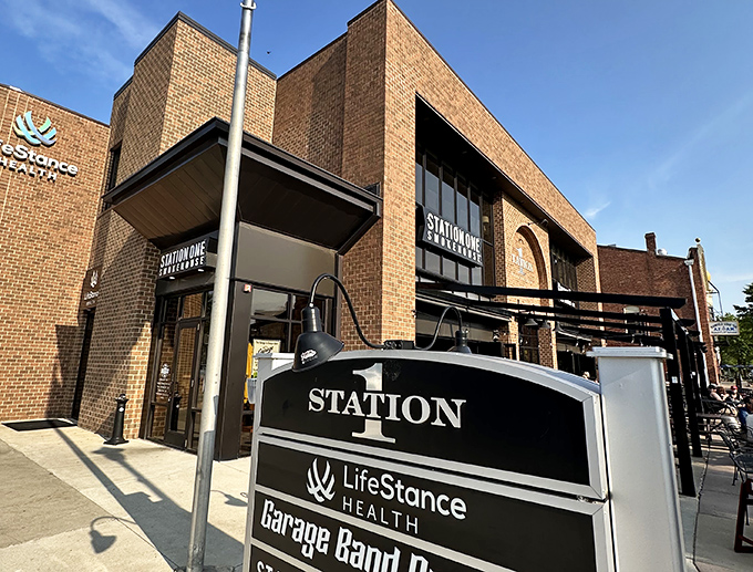 Station One Smokehouse's brick exterior gives a nod to its firefighting heritage, while housing flames of a different, more delicious kind.
