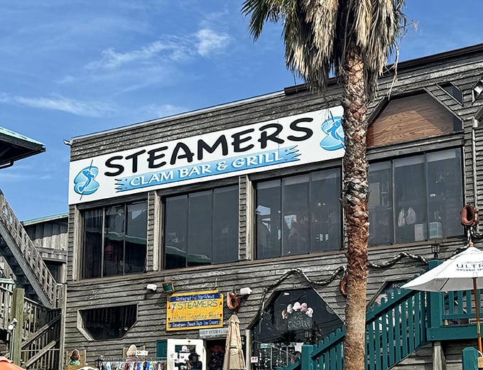 Steamers' weathered wood exterior tells stories of countless seafood feasts. Time to add your chapter to the tale!