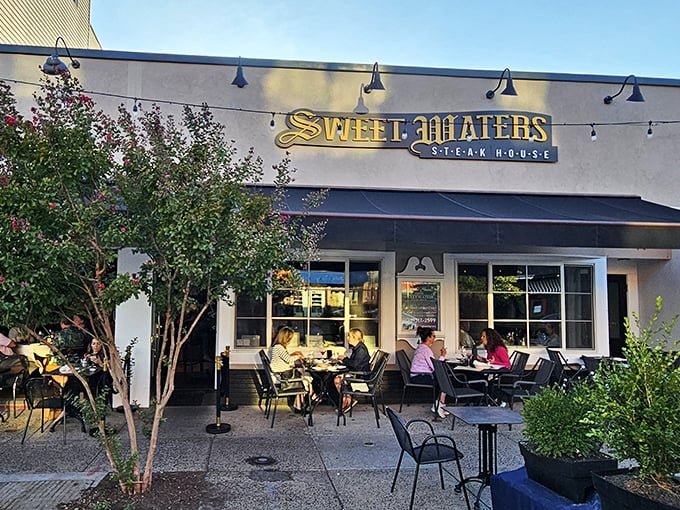 Sweet Waters' sidewalk seating invites you to enjoy your steak with a side of people-watching in charming downtown Westfield.
