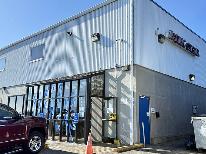 The industrial exterior of Pacific Oyster hides a seafood lover's paradise where "fresh" takes on new meaning.