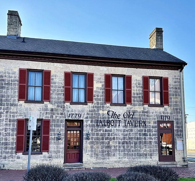 Old Talbott Tavern's limestone walls have witnessed centuries of satisfied diners. If these stones could talk!