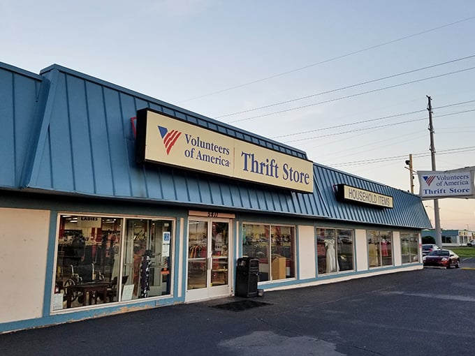 The patriotic red, white, and blue color scheme reflects this organization's commitment to serving the community with style.