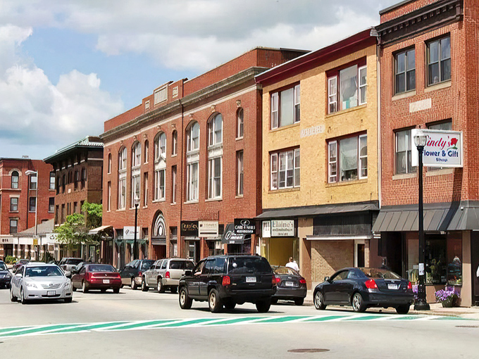 Webster's historic downtown features beautiful brick buildings where affordable shops and services are within easy walking distance for seniors.