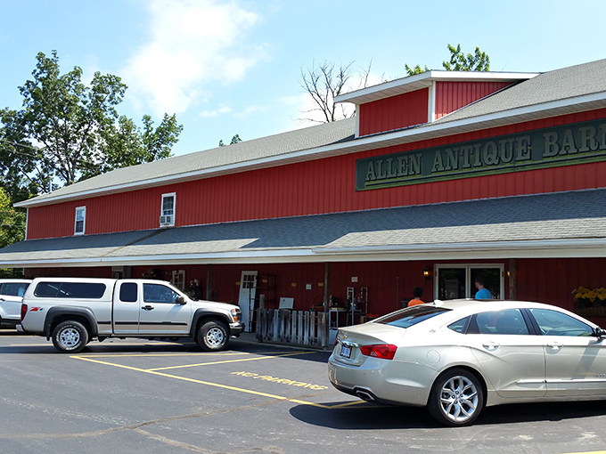 Allen Antique Barn: "Barn on the outside, treasure chest on the inside. The parking lot's full for good reason."