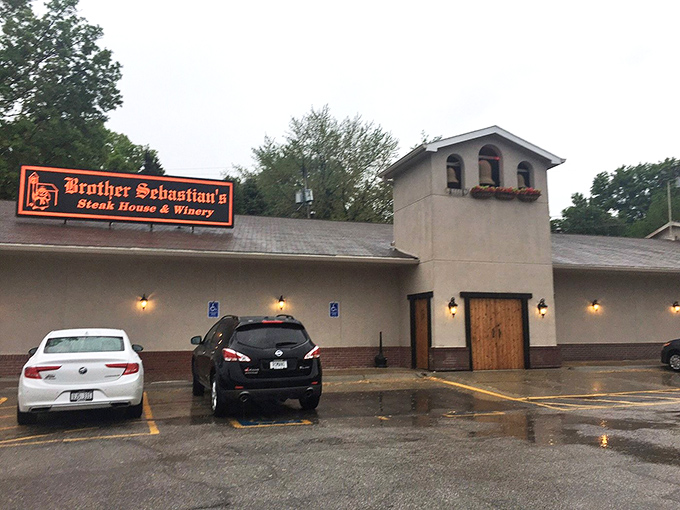Stone and timber construction creates the perfect backdrop for wine and steak.