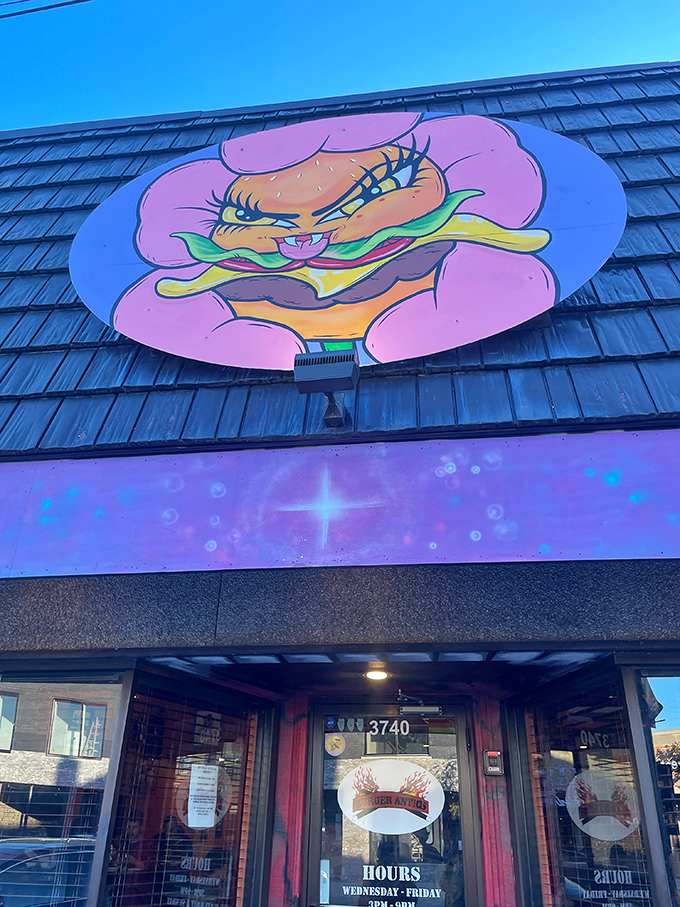 Purple paint and burger dreams – this place marches to its own delicious drumbeat.