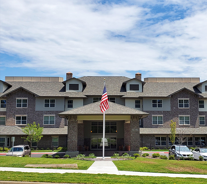 Modern apartment exteriors proving retirement communities finally figured out attractive architecture works better.