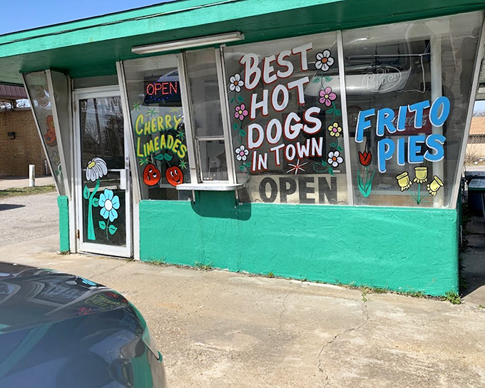 "Best Hot Dogs in Town" isn't just advertising - it's a promise painted right there.