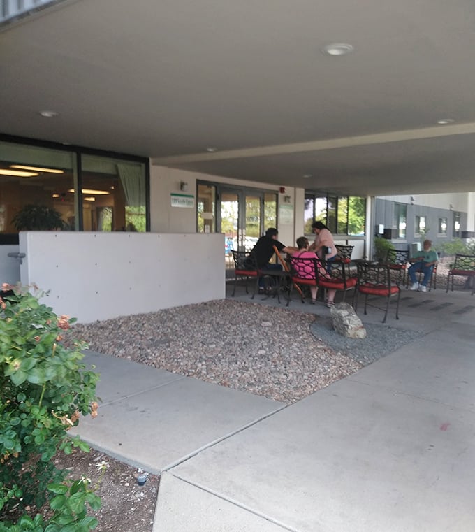 Outdoor seating areas where morning coffee tastes better and afternoon conversations flow naturally.