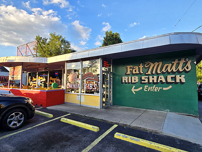 The green wall says it all: 'Rib Shack' isn't just a name, it's a promise of straightforward, no-nonsense barbecue satisfaction.