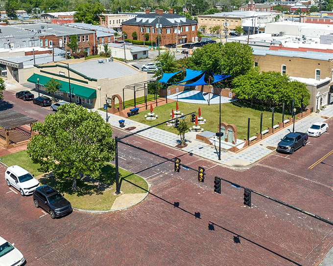 A community gathering space in Fitzgerald proves that the best town squares aren't measured in footage but in friendliness.