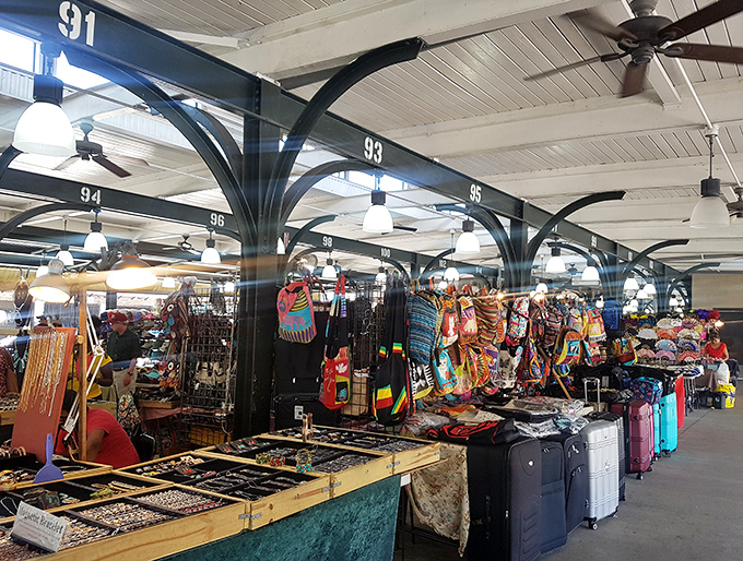 Under these classic market sheds, local artisans display handcrafted treasures alongside vintage finds.
