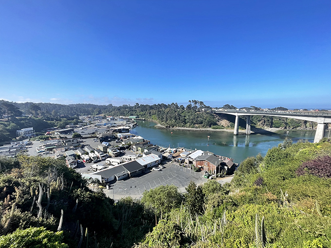 From this heavenly perch, Fort Bragg looks like Mother Nature's own retirement planning - breathtaking and surprisingly affordable.