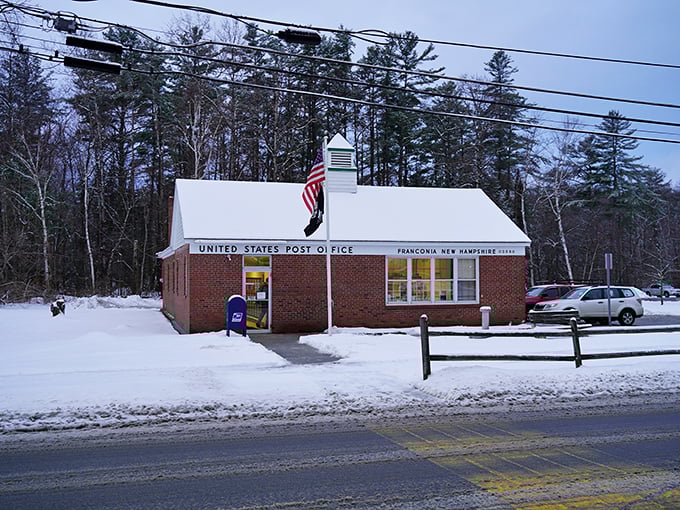 Franconia's post office might be small, but it delivers big on charm &ndash; especially when surrounded by winter's first snowfall.
