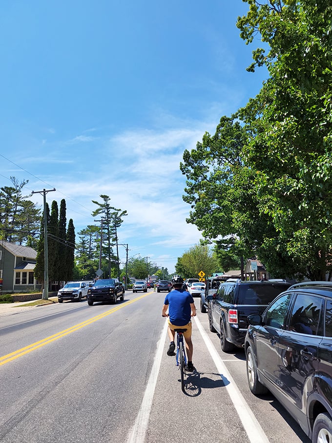 Brick-paved streets and flower-filled planters make this tiny town feel like someone's tending a beautiful garden.